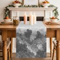 Abstract Pine Trees Table Runner 48 Inches Long,Gray Forest Fogged Mist ...
