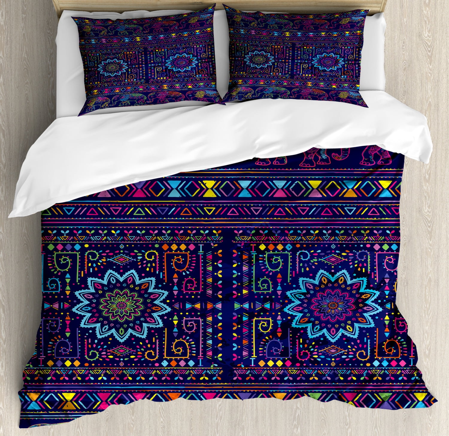 Psychedelic Duvet Cover Set King Size, Traditional Middle Eastern and ...