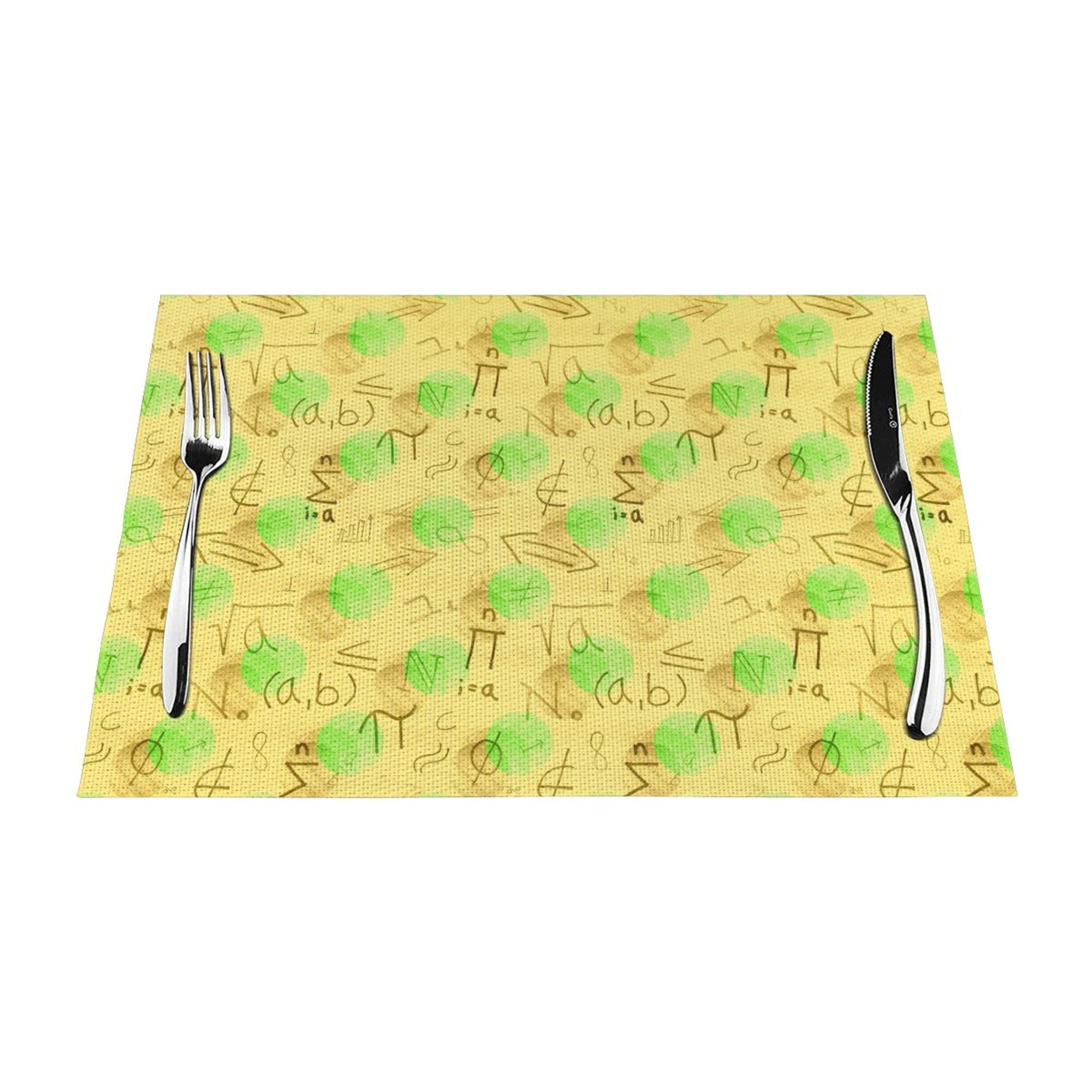 XMXY Woven Placemats Set of 6 PCS, Math Pattern Table Mats Washable ...