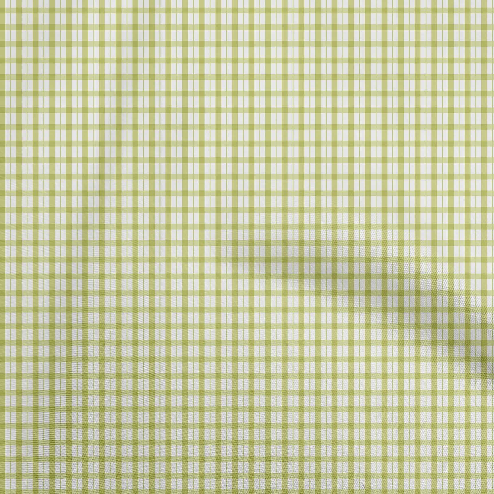 oneOone Viscose Chiffon Lime Green Fabric Check Diy Clothing Quilting ...
