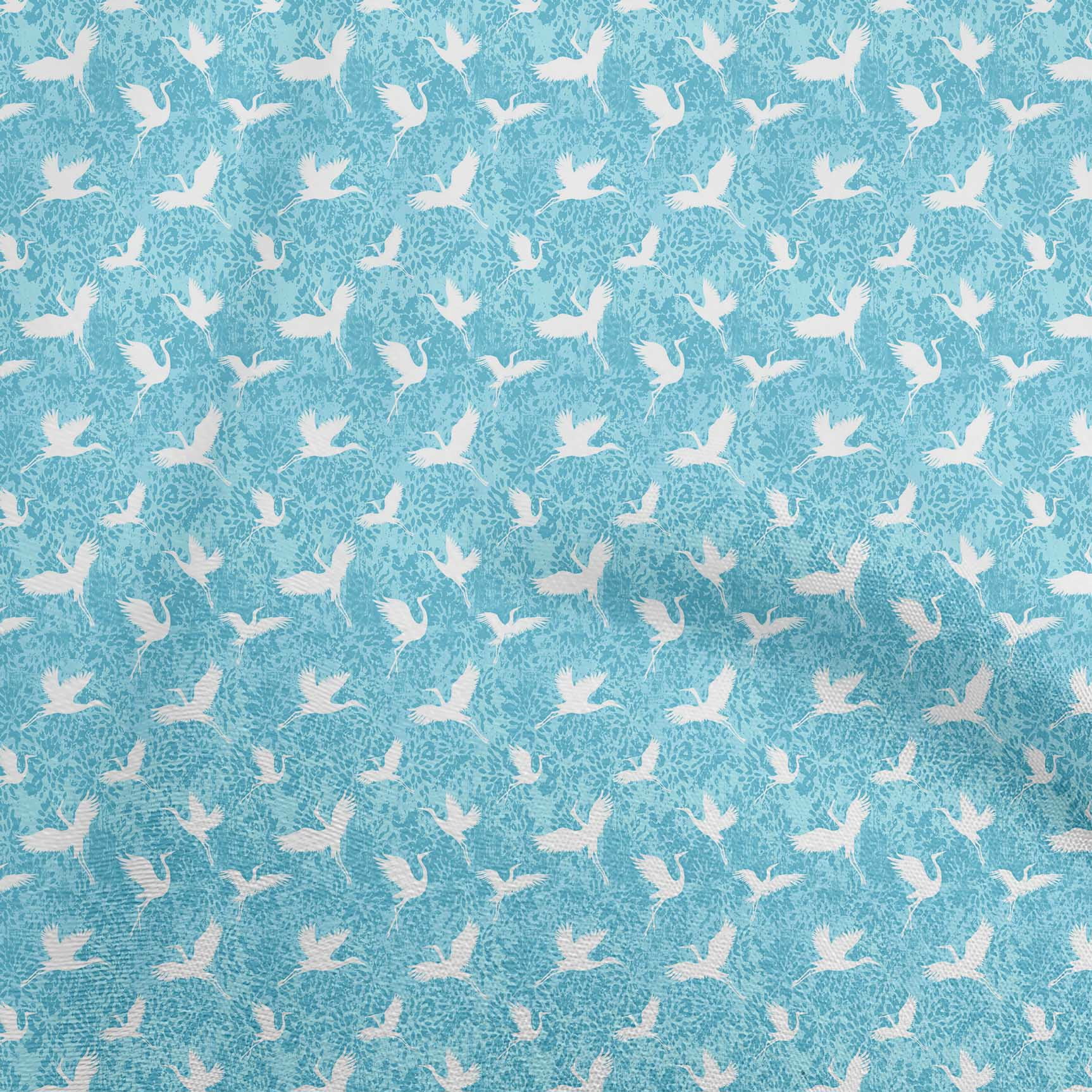 oneOone Velvet Turquoise Blue Fabric Flamingo Dress Material Fabric ...