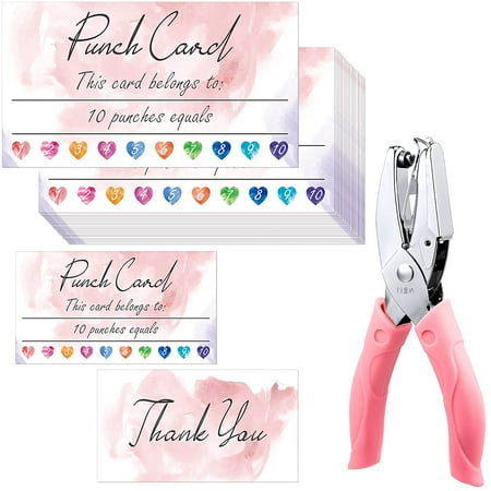 100 Pieces Watercolor Reward Punch Cards Loyalty Cards Incentive Cards ...