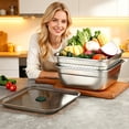 3-Piece 304 Stainless Steel Colander Set with Sealed Lid – Multipurpose ...