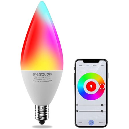 E12 Led Candelabra Smart Light Bulbs, Memzuoix 2.4G WiFi Chandelier ...