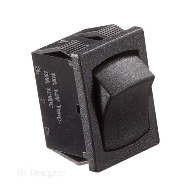RV Designer Collection S261 Black 10 Amp Rocker Switch - Walmart.com