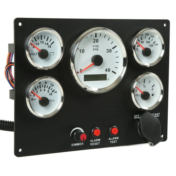 Marine Instrument Panel, Boat Instrument Panel 4000RPM Tachometer Fuel ...