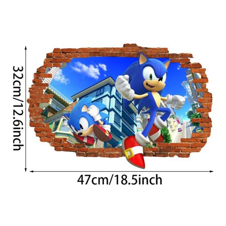 Sonic The Hedgehog Game Sticker Kids Wall Decor Self-adhesive Pvc ...