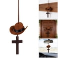 ANXPTIME Christian Western Cowboy Hat and Crosses Charm for Car ...