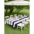 Blue Anchor Rectangle Outdoor Tablecloth with Umbrella Hole Costal Grey ...