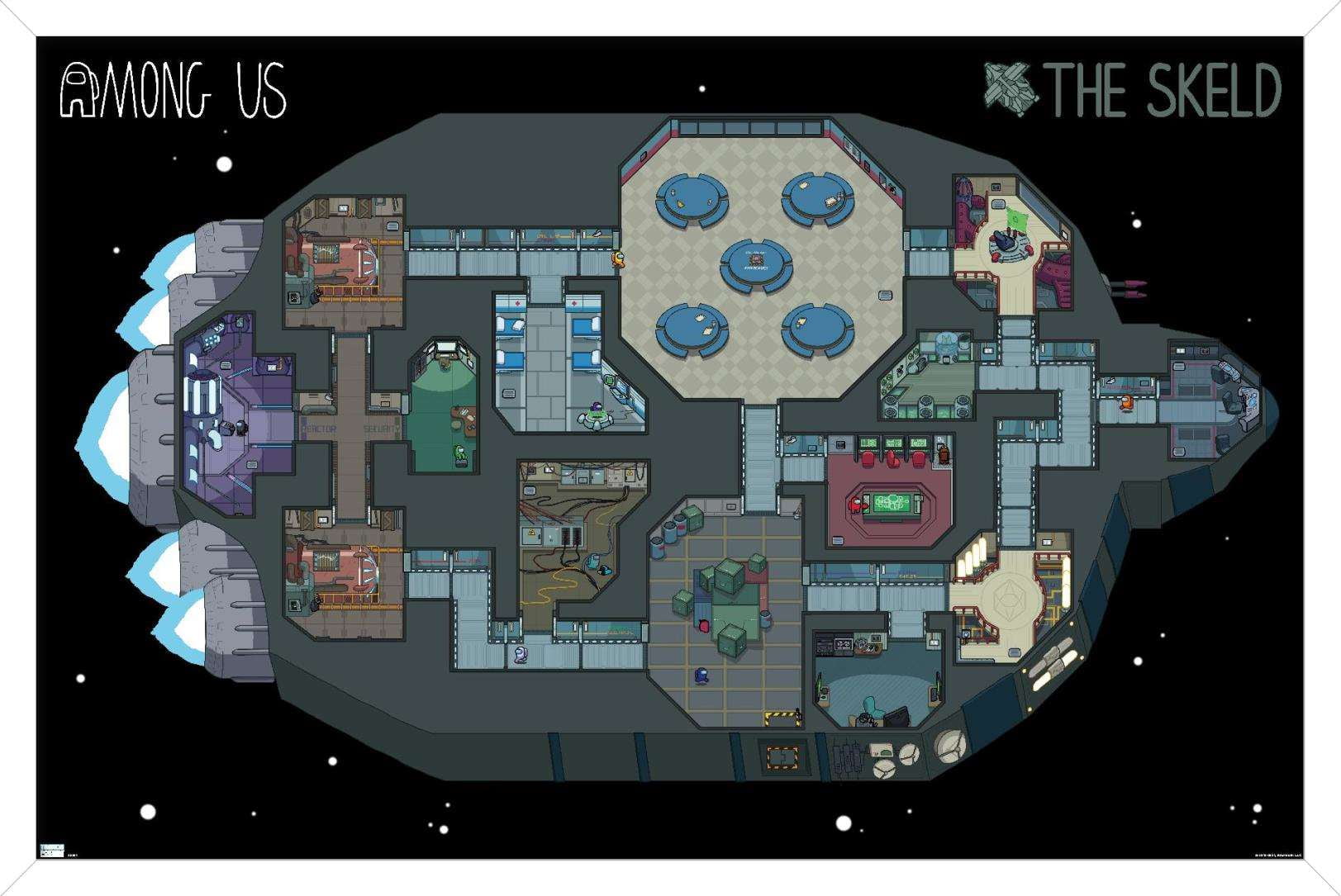 Among Us - Skeld Map Wall Poster, 22.375" x 34", Framed - Walmart.com