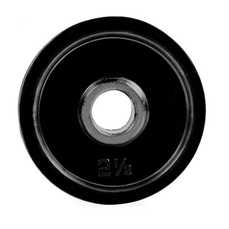 CAP Barbell Black Rubber Coated Standard 1-Inch Weights, Single, 2.5 ...