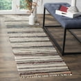SAFAVIEH Rag Benton Striped Cotton Area Rug, Ivory/Charcoal, 2' x 3 ...