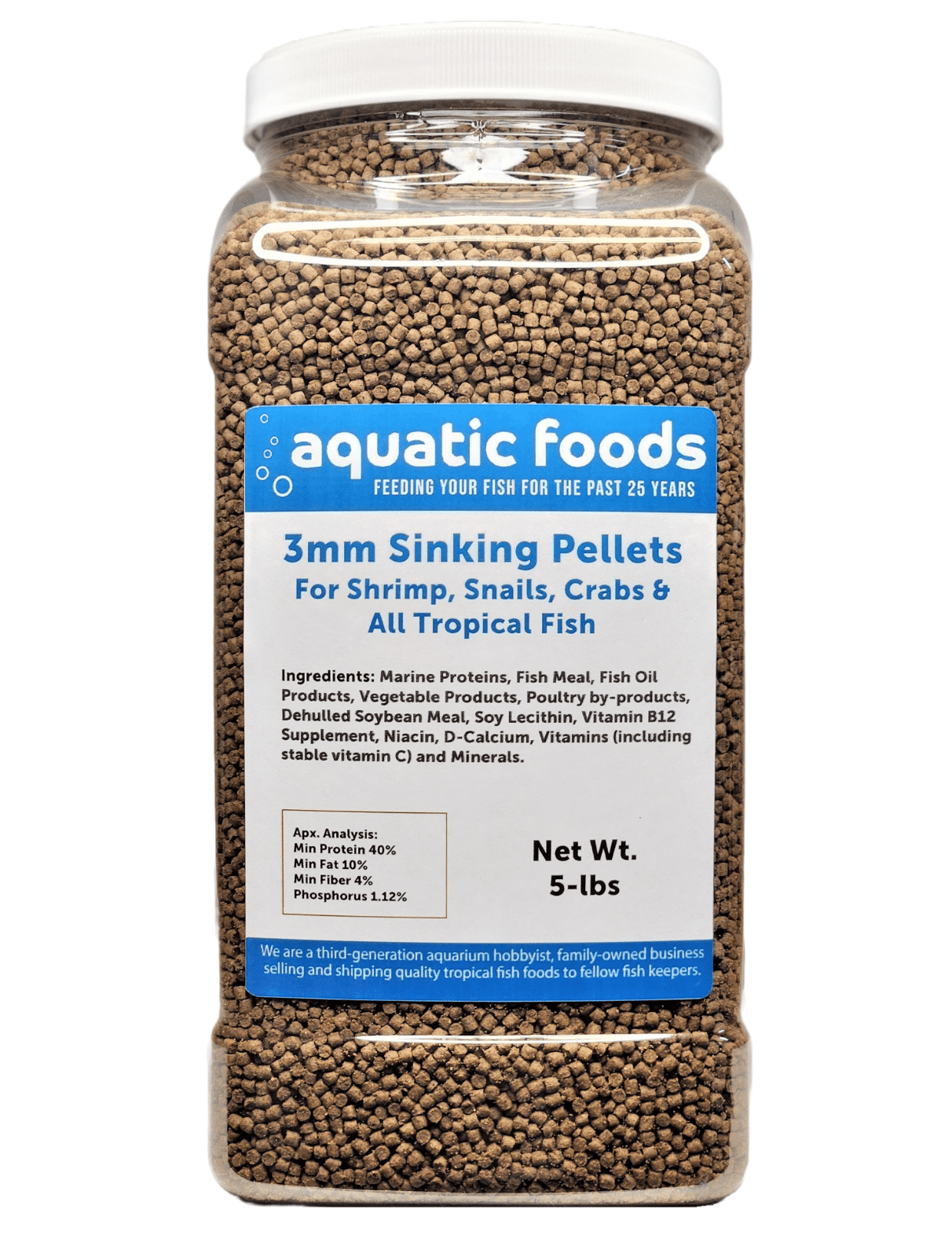 Axolotl 40% Protein 3mm Sinking Pellets also for Shrimp, Snails, Crabs ...