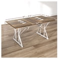 Extendable Dining Table 47-63 Inch, Farmhouse Kitchen Table for 6 ...