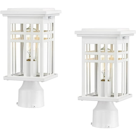 2 Pack Outdoor Post Lights - Farmhouse Lamp Post Light Fixtures Column ...