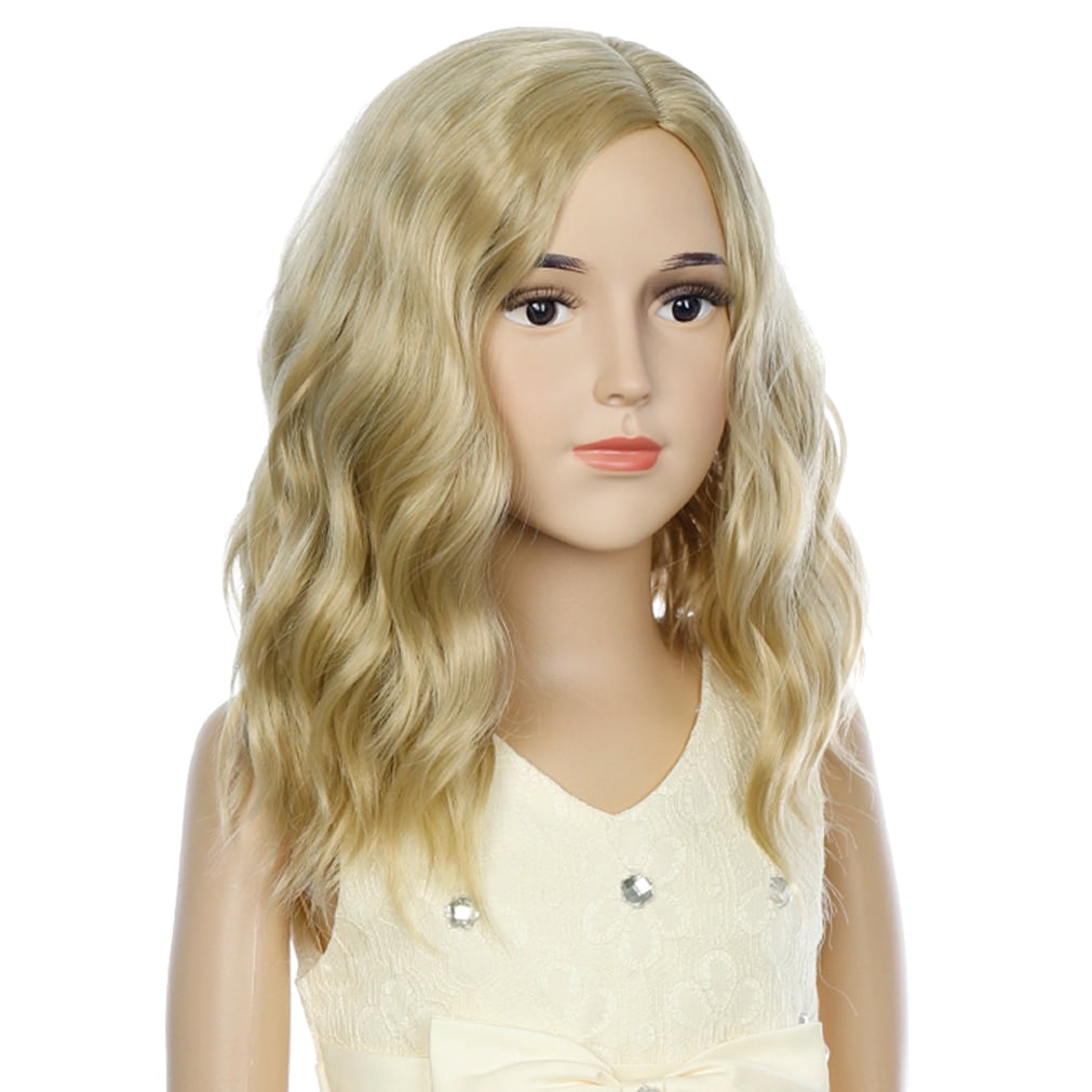 Kids blonde curly wig store