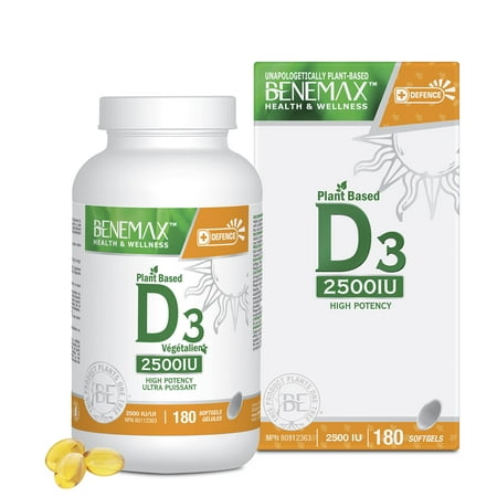 Benemax Vitamin D3 2500 IU. 180s | Walmart Canada