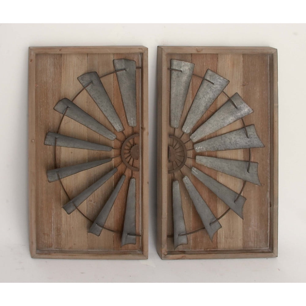 Architectural Wood Metal Wall Panel, Set Of 2 - Walmart.com