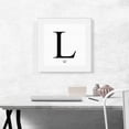 ARTCANVAS Modern Black and White Gray Serif Alphabet Letter L Canvas ...