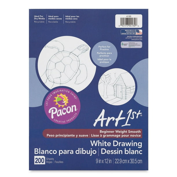 Pacon Drawing Paper Pad: White, 9 x 12 inches - Walmart.com - Walmart.com