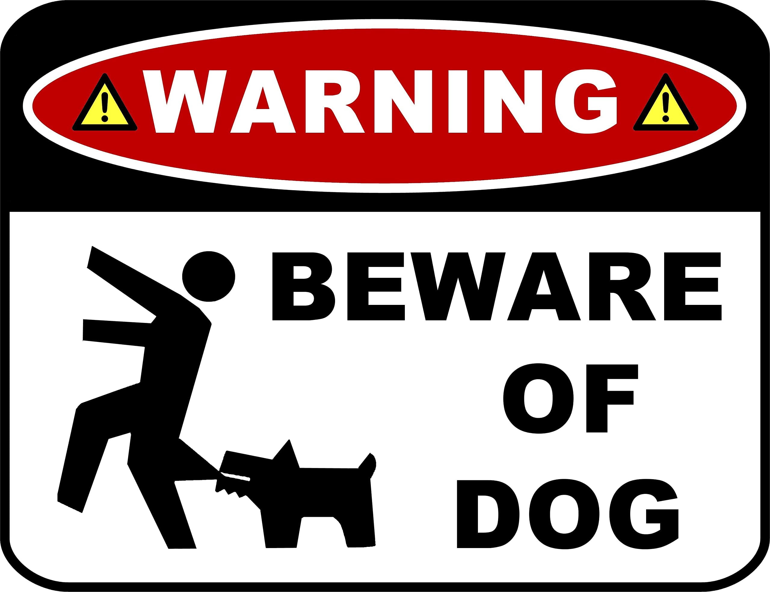 Flashing Blinking Red LED Laminated Funny Sign Warning Beware of Dog ...