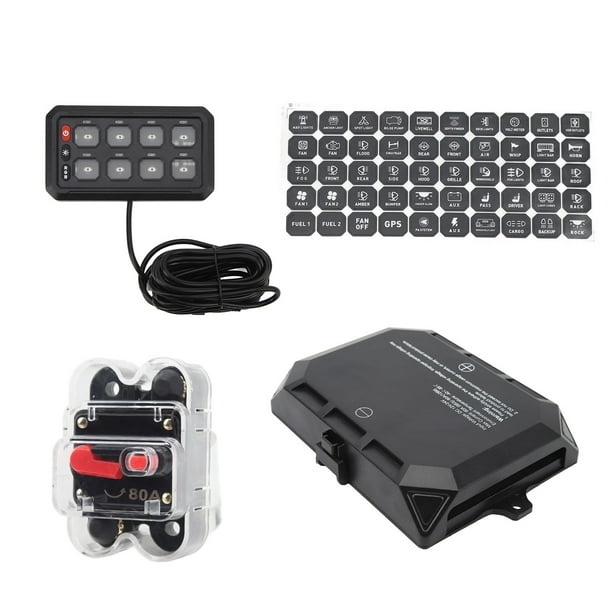 Kit De Panneau De Commutation à 8 Gangs Bouton Rouge 12 V 24 V Dc