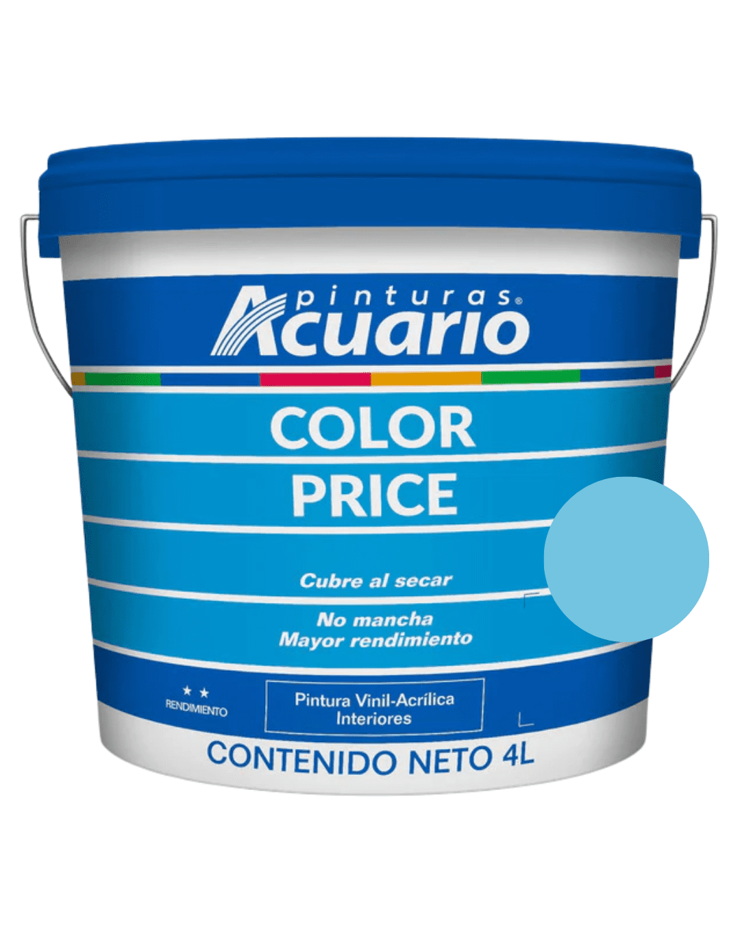 Galon De Pintura Vinilica Lavable Acuario Color Price 4lt - Color Azul ...