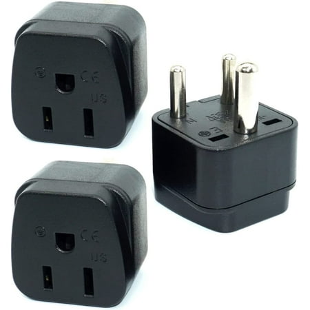 US/Canada/Japan to India (Type D Round pins with Ground) Plug Adaptor ...