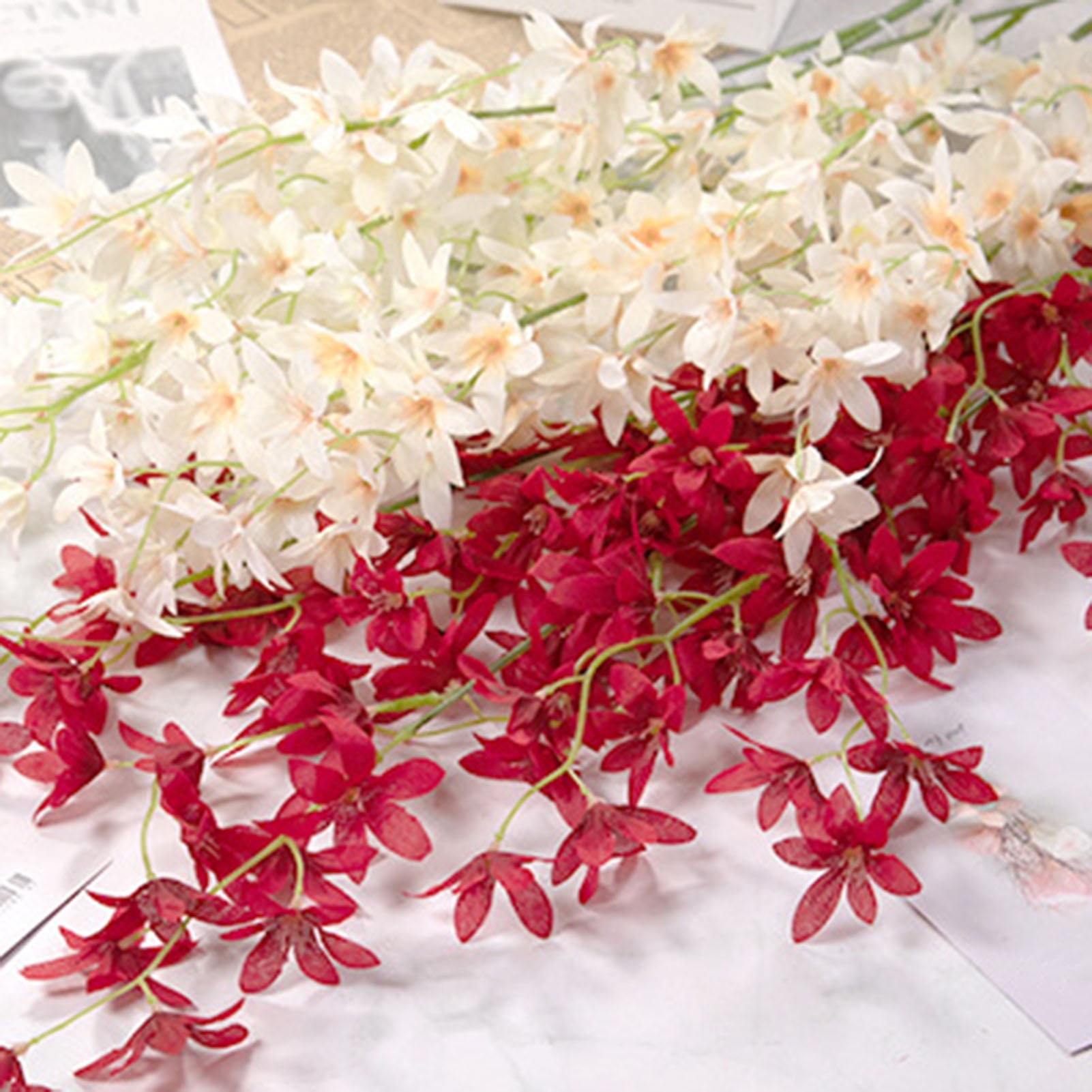 Visland Artificial Orchids Flowers, Silk Fake Faux Dancing Lady Orchids ...