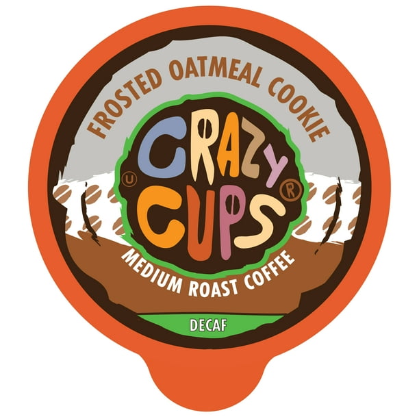 Crazy Cups Flavored Single-Serve Coffee for Keurig K-Cups Machines, Decaf Frosted Oatmeal Cookie ...