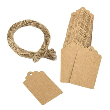 100pcs Handmade Kraft Paper Gift Tags with Attached String for Wedding ...