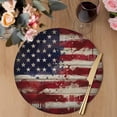 American Flag Round Placemats Set of 8 USA Flag Vintage Wooden Blue Red ...
