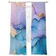Blue and Purple Gradient Water Ripples Chiffon Sheer Curtains 84 Inches ...