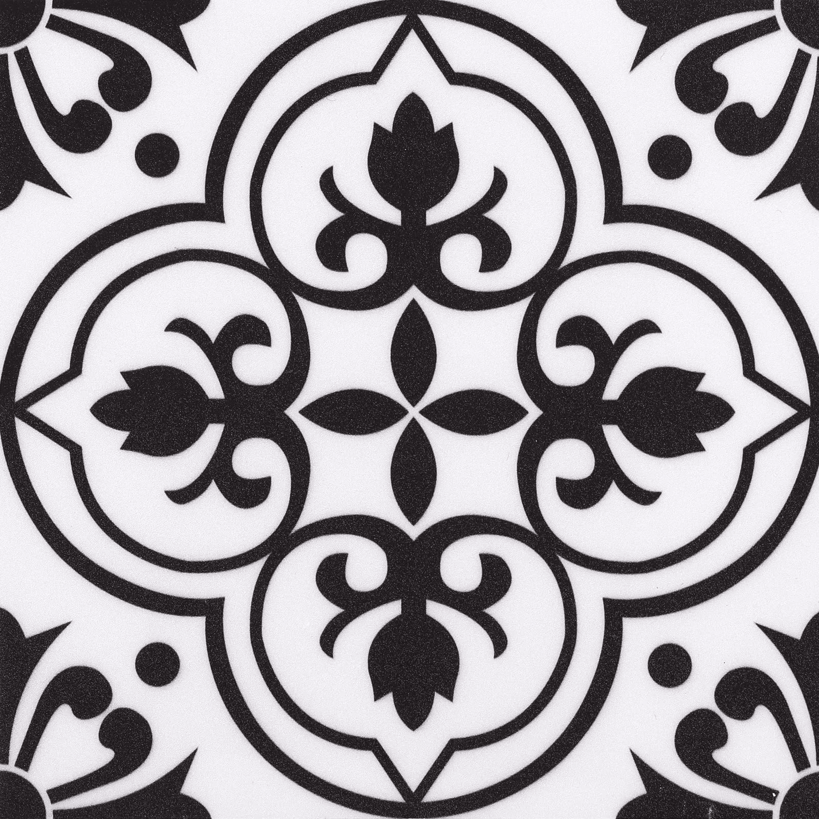 Abyssaly Black and White Flower Floor Peel and Stick Flooring Tile ...