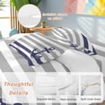 Blue Anchor Comforter Set Twin Size, Costal Grey White Blue Stripes ...
