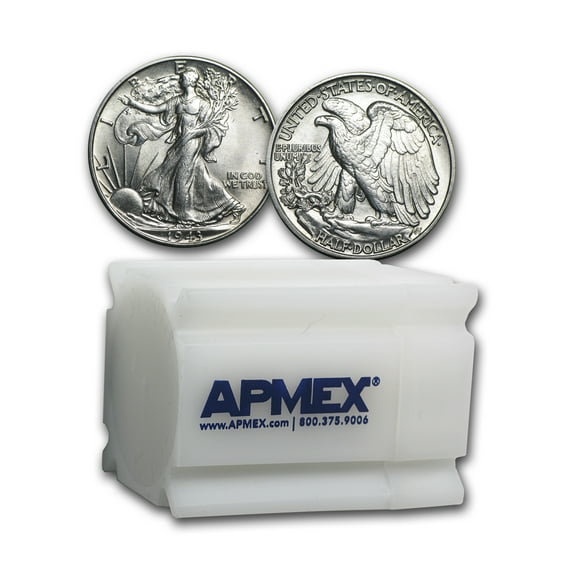 90% Silver Franklin Halves $10 20-Coin Roll BU (Bank Wrapped) - Walmart.com