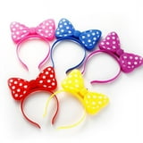 LED Lights Polka Dot Bow Headband Plastic Light up Blinking Rave Ribbon ...