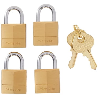 Wideskall 10 Pcs 25mm Solid Brass Mini Padlock Set Pad Locks w/ 2 Keys ...