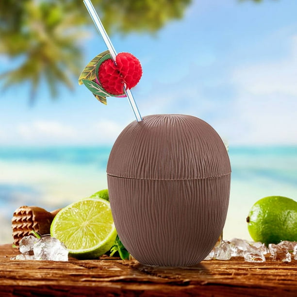 Maoww Bottle Coconut-Shaped Drink Cup Portable Water Cup with Straw ...
