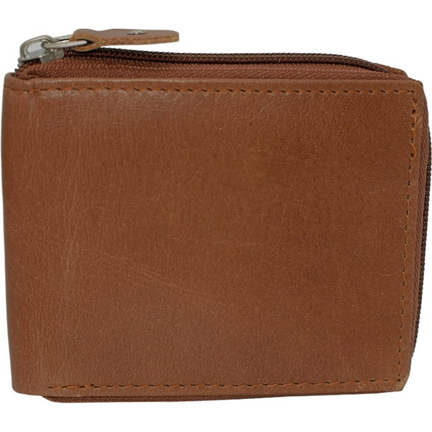 Swiss Marshall Mens RFID Blocking Zip Around Wallet Cowhide Leather ...