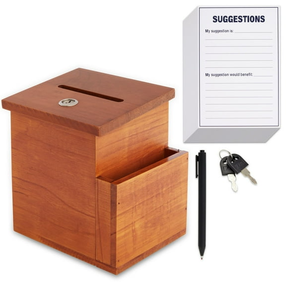 Safco Bamboo Suggestion Boxes, 10 x 8 x 14, Natural - Walmart.com
