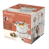 Beautiful 3 Qt Electric Fondue Set with Bonus 2 qt Ceramic Pot, White ...