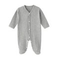 Chbgutlmr Unisex Rompers for Girls Boys Long Sleeve Button down V Neck ...