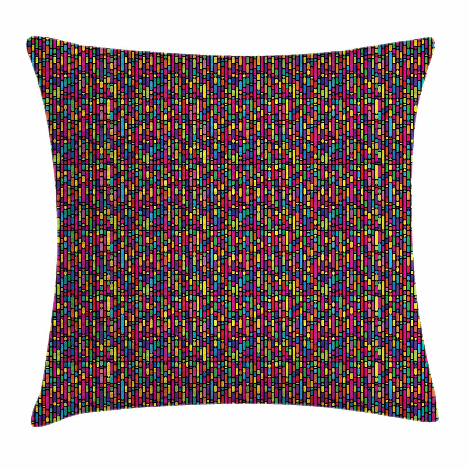 Colorful Throw Pillow Cushion Cover, Vertical Lines of Different Sizes ...