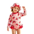 CAIXIA Girls One Piece Swimsuit Kids Ruffle Bathing Suit Drawstring ...