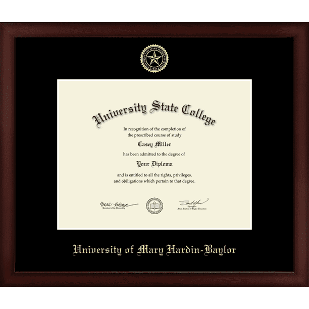 University of Mary Hardin Baylor Diploma Frame, Document Size 11" x 8.5 ...