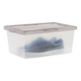 8pk 4.25 Gallon Snap Top Plastic Storage Box Clear with Gray Lid ...