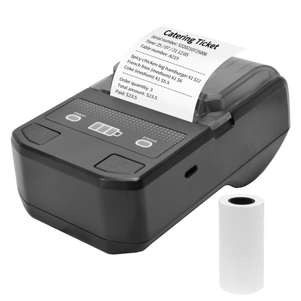 Portable 58mm Thermal Receipt Printer Wireless BT Mini Bill Ticket POS Mobile Printer with ...