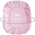 Anminy Full Size Silky Satin Bed Sheet Set In Light Pink Deep Pocket