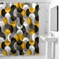 Abstract Geometric Texture Fabric Shower Curtain Modern Yellow Grey ...
